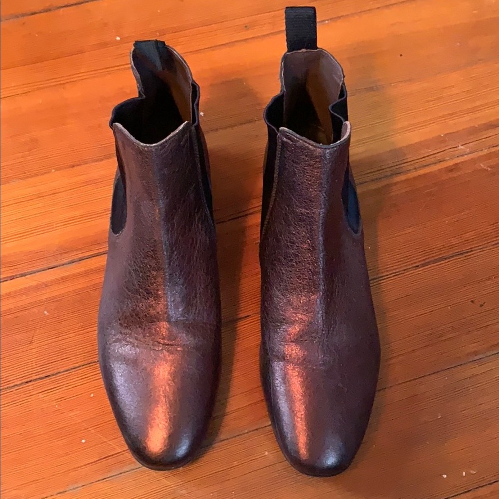Bronze Leather Chelsea Boots, Made In Italy - Gem